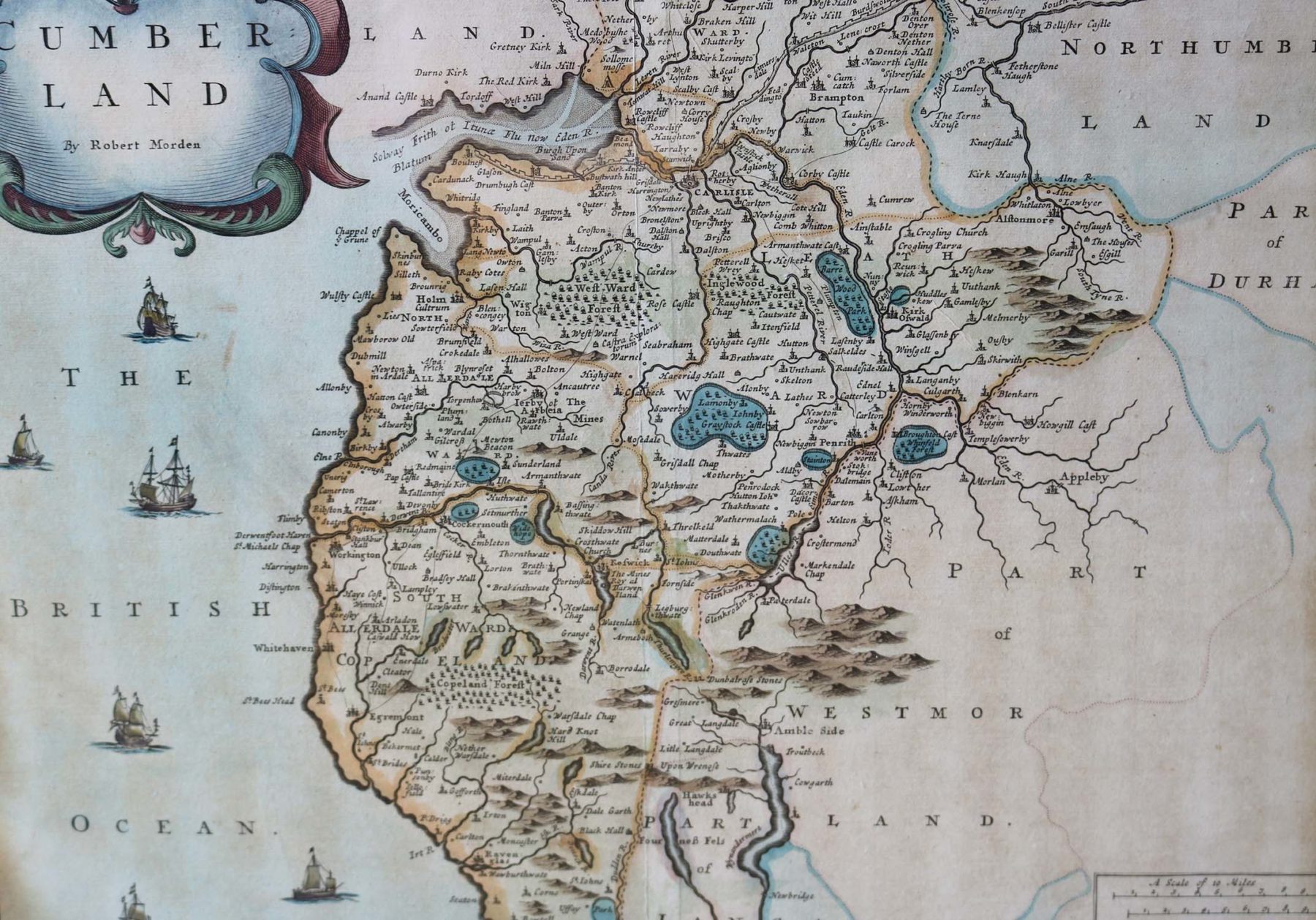 Robert Morden Cumberland Map detail 2 | Stephanie Connell - Art & Antiques