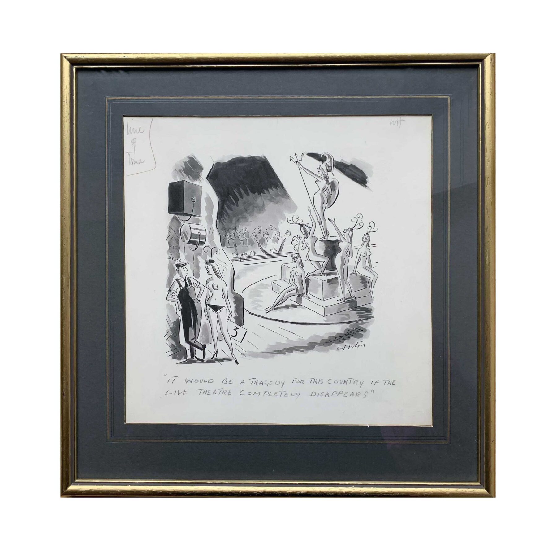132 Anton Theatre Cartoon (1a) | Stephanie Connell - Art & Antiques